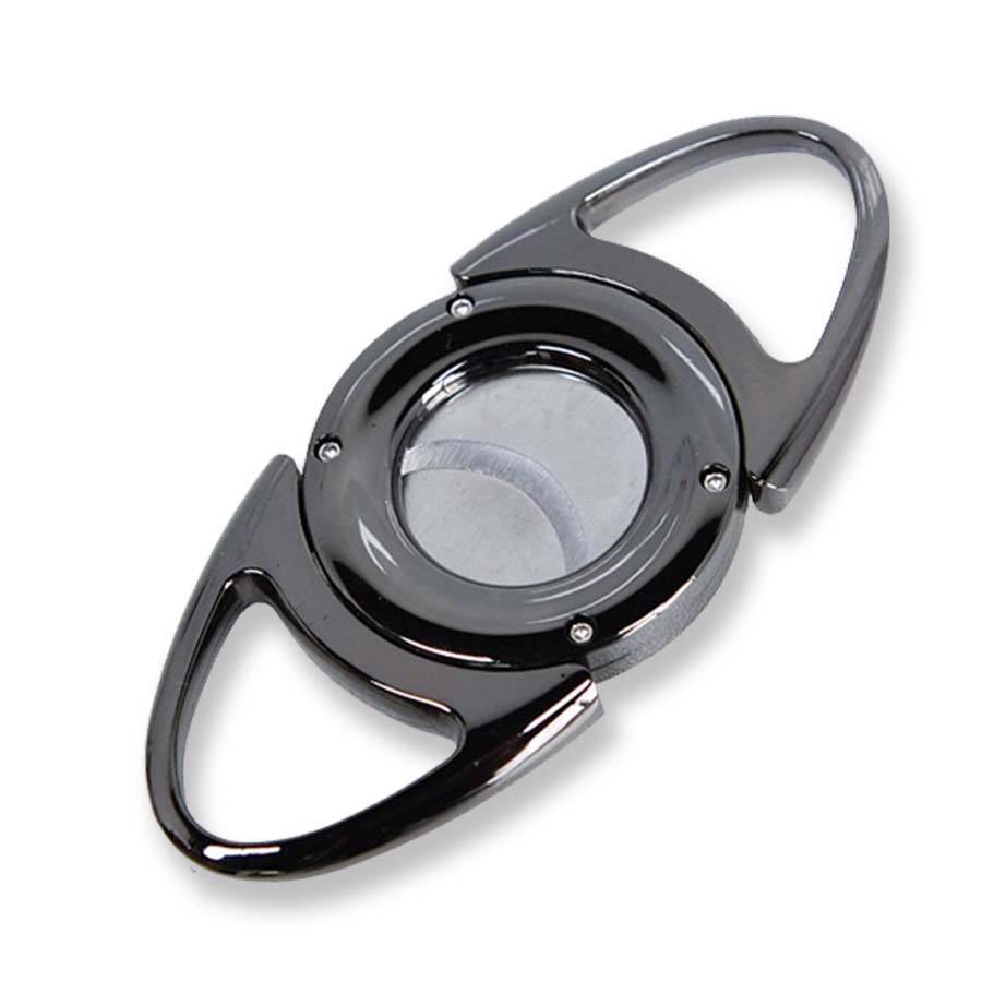 BLD 2F Double Blade Cigar Cutter – Round – Gunmetal - Cigars Unlimited